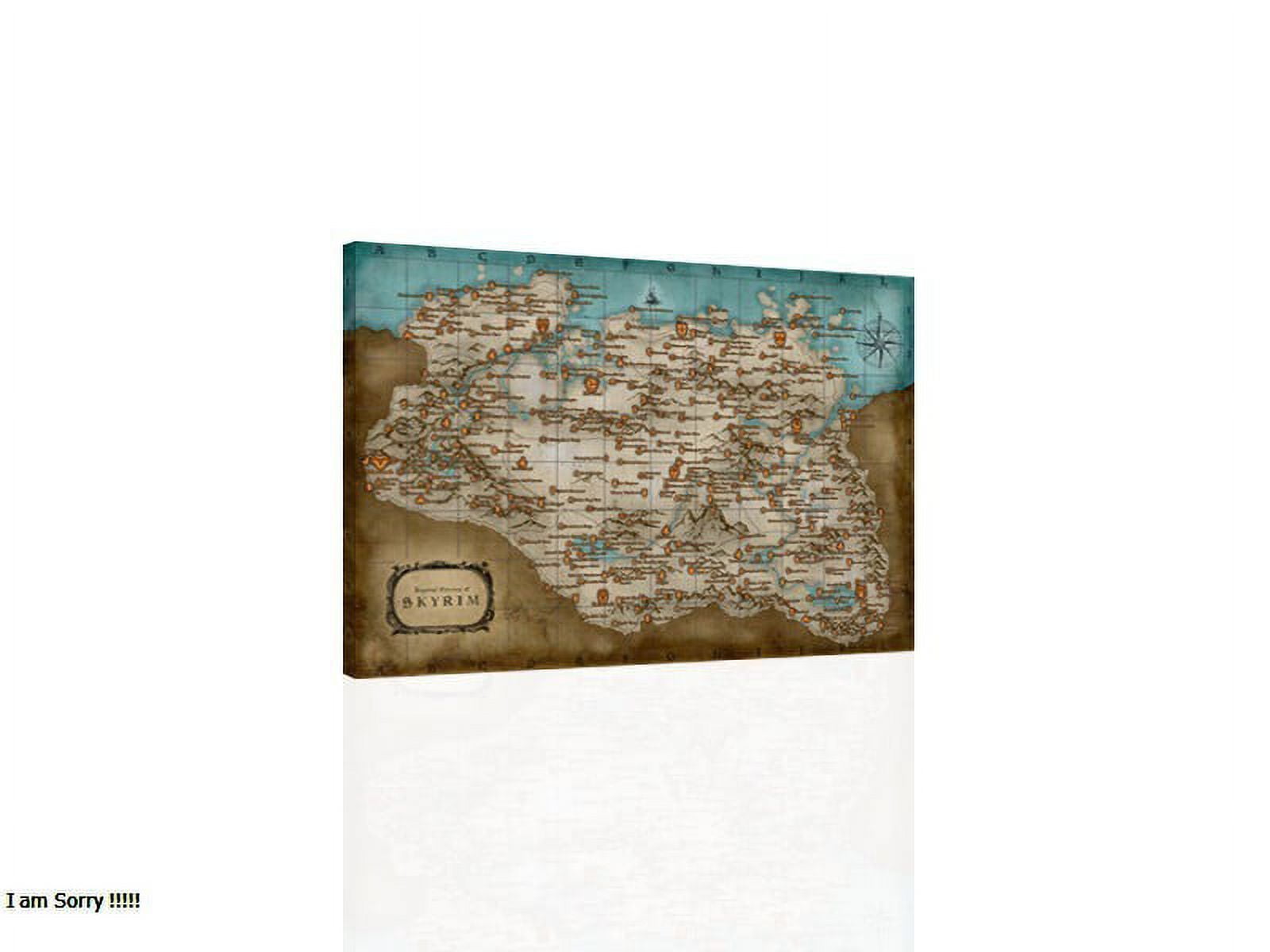 Map Of Skyrim - Canvas or Print Wall Art - Walmart.com