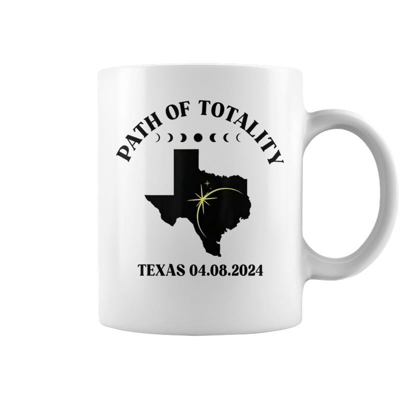 Map Of Texas Path Of Totality 04082024 Total Solar Eclipse Coffee Mugs ...