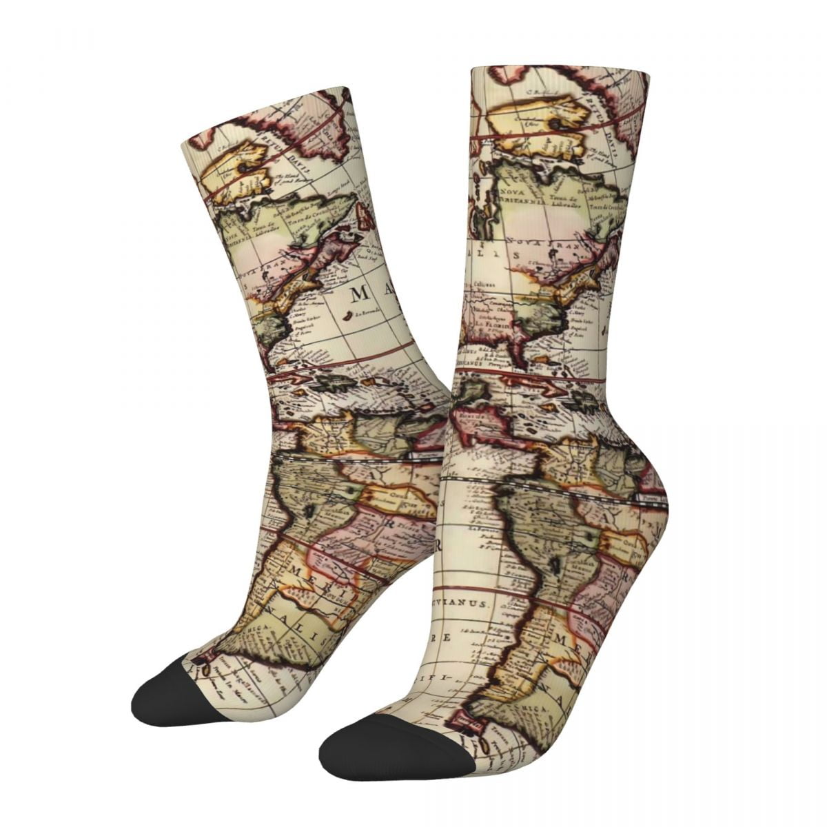 Map Of The Americas Socks Vintage Casual Stockings Spring Non Slip ...