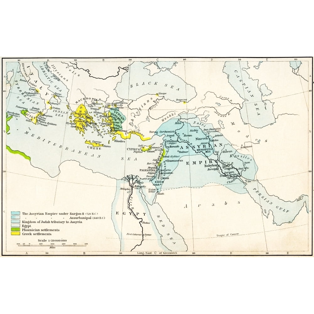 Map Of The Assyrian Empire And The Region Around The Eastern ...