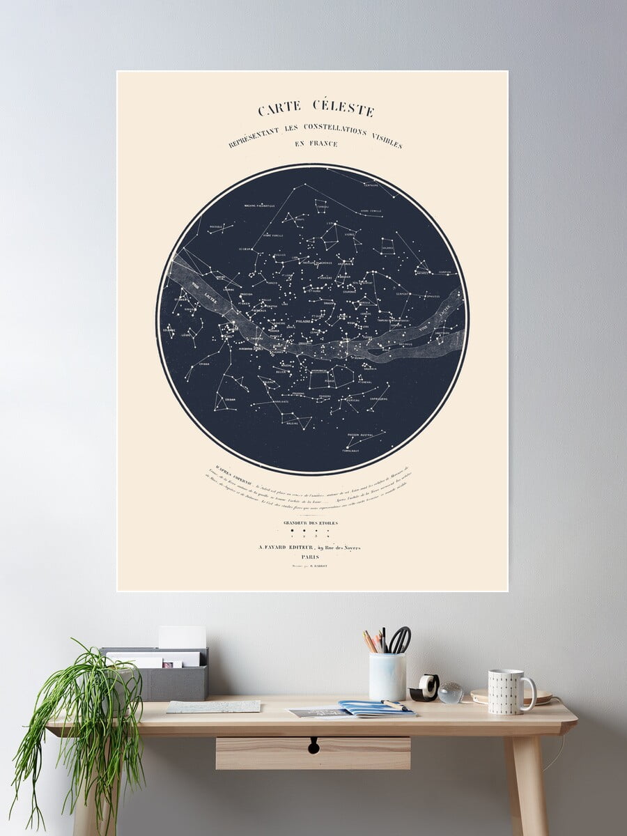Map Of The Sky Poster Wall Art, Modern Wall Decor For Living Room ...