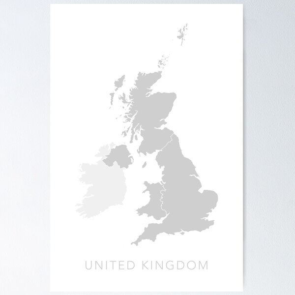 Map Of The United Kingdom Poster Wall Art, Modern Wall Decor For Living ...