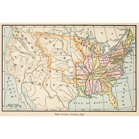 1870 United States Map