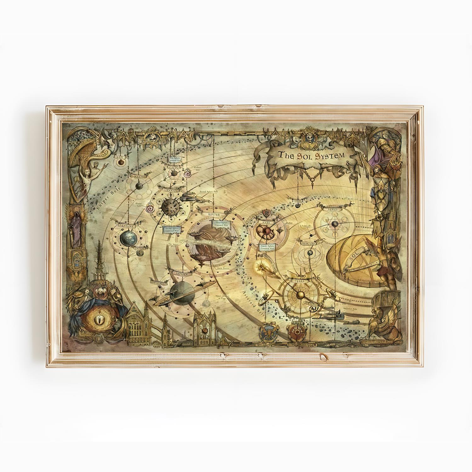 Map Of Tiki Tatsu-Ya Map Wall Art, Old Maps Wall Art, Decorative Wall ...