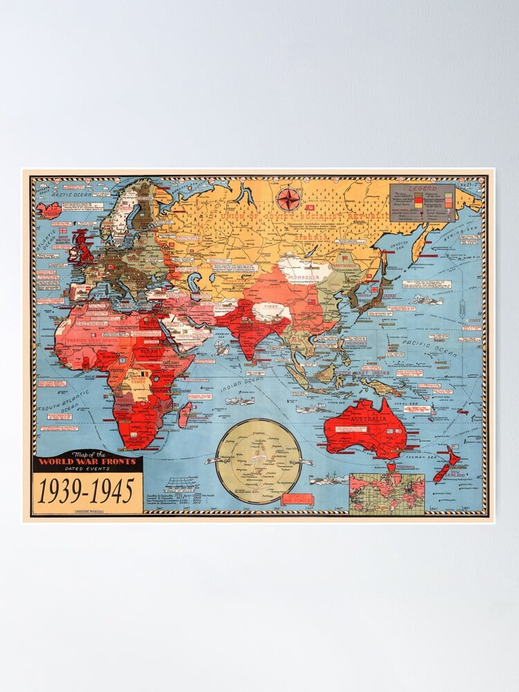 Map Of World War 2 Poster - Walmart.com