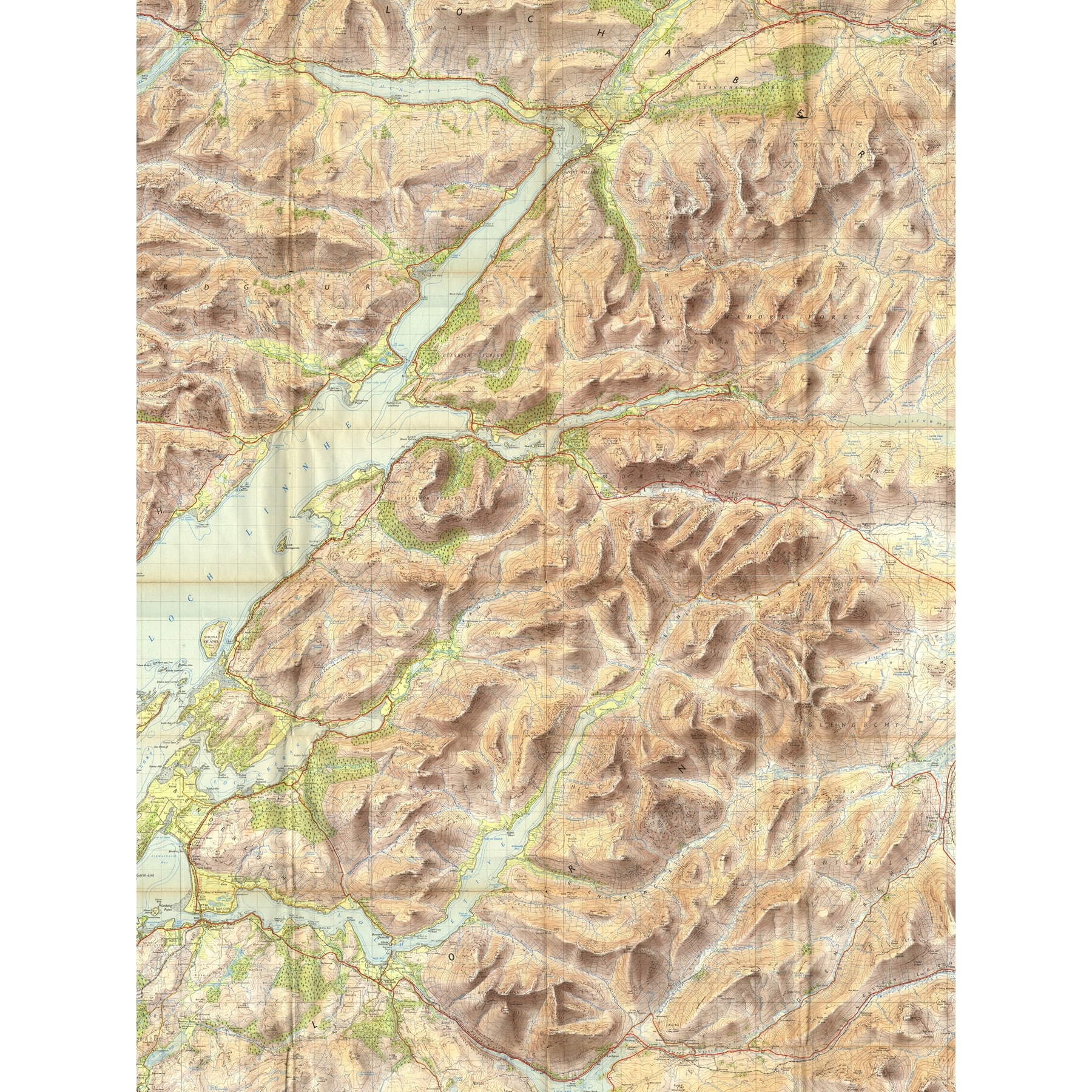 Map Ordnance Survey 1959 Lorn Lochaber Scotland Extra Large XL Wall Art ...