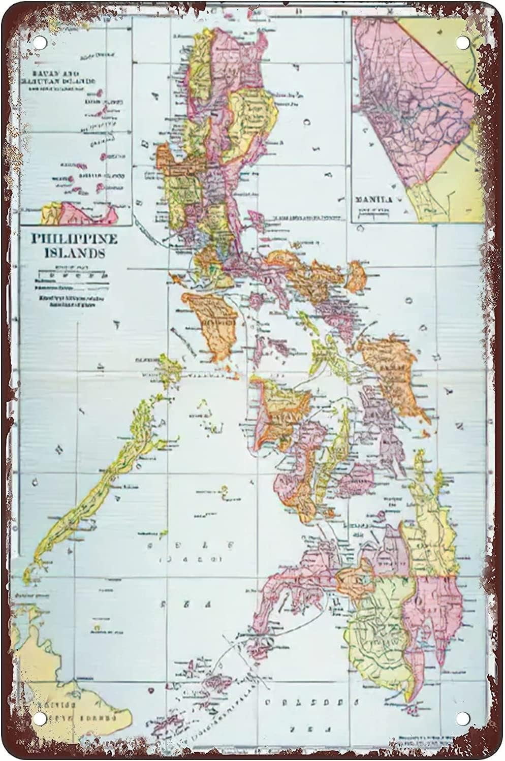 Map Philippines 1905 Vintage Maps Poster Old Maps For Living Room ...