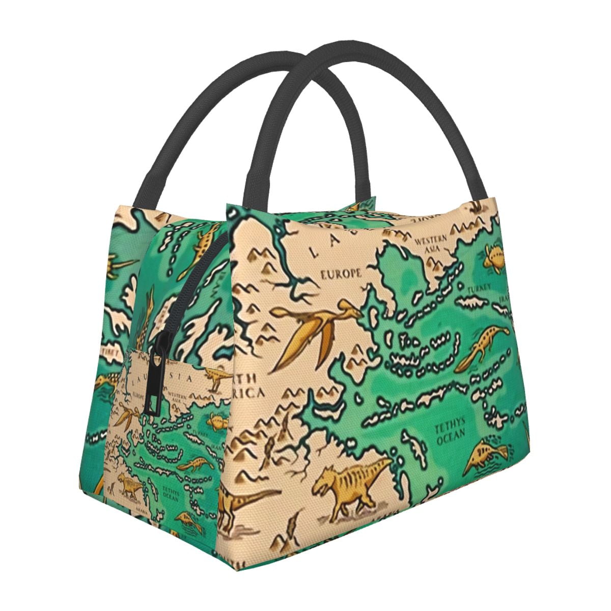 Map Print Lunch Bag Vintage Map of The World Lunch Box Picnic Portable ...