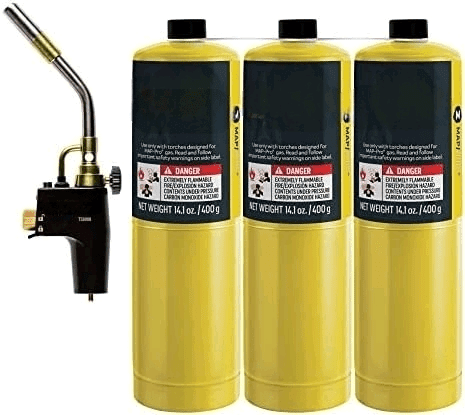 Map Pro Gas Cylinder 3-Pack with Performance Torch TS8000 (MG9/TS8000 ...
