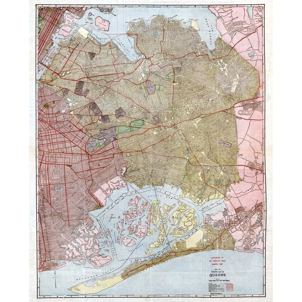 Map Queens 1923. Na Map Of The Borough Of Queens And Its Surroundings ...