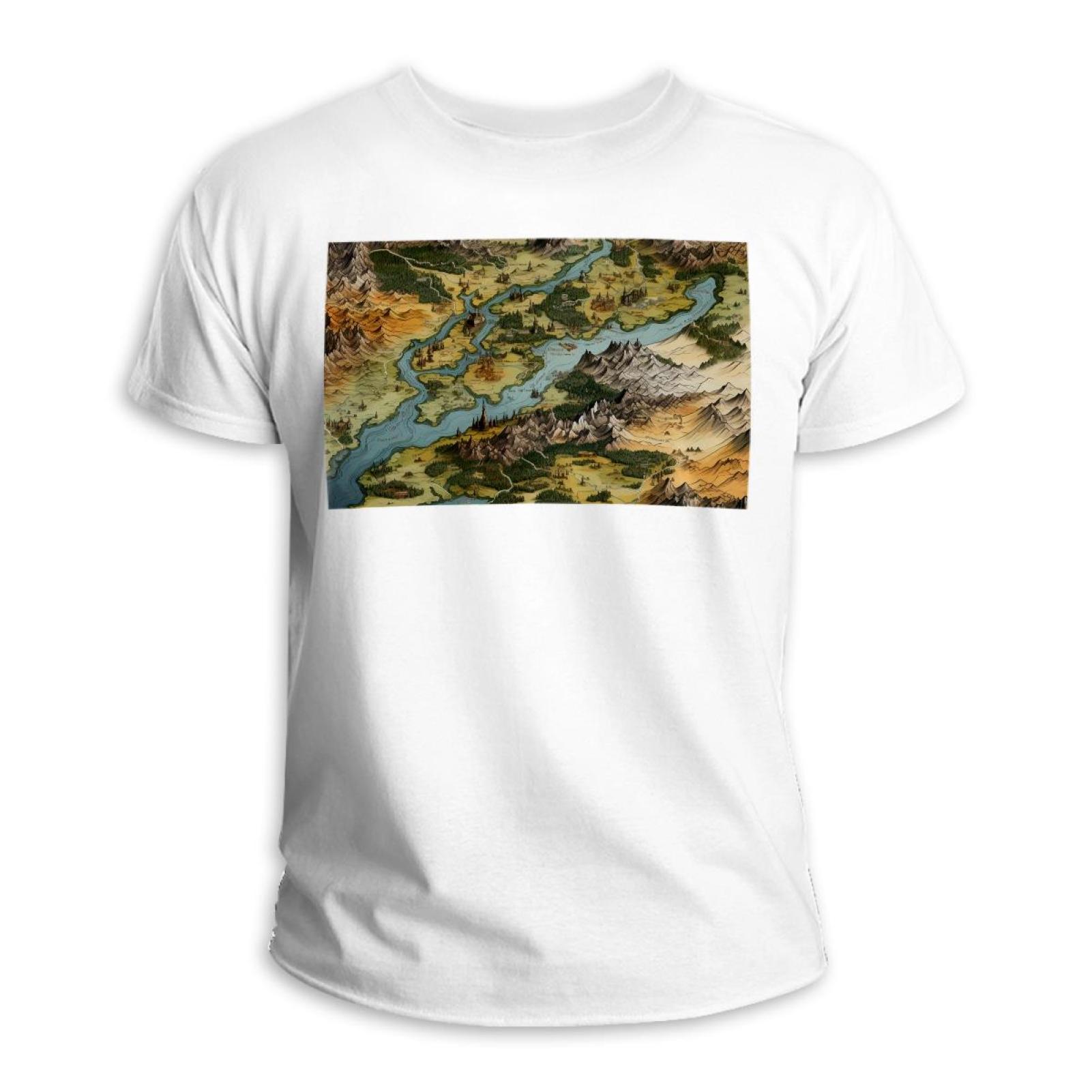 Map Section 100% Cotton White T-Shirt for Men - Classic Comfort Fit Tee ...