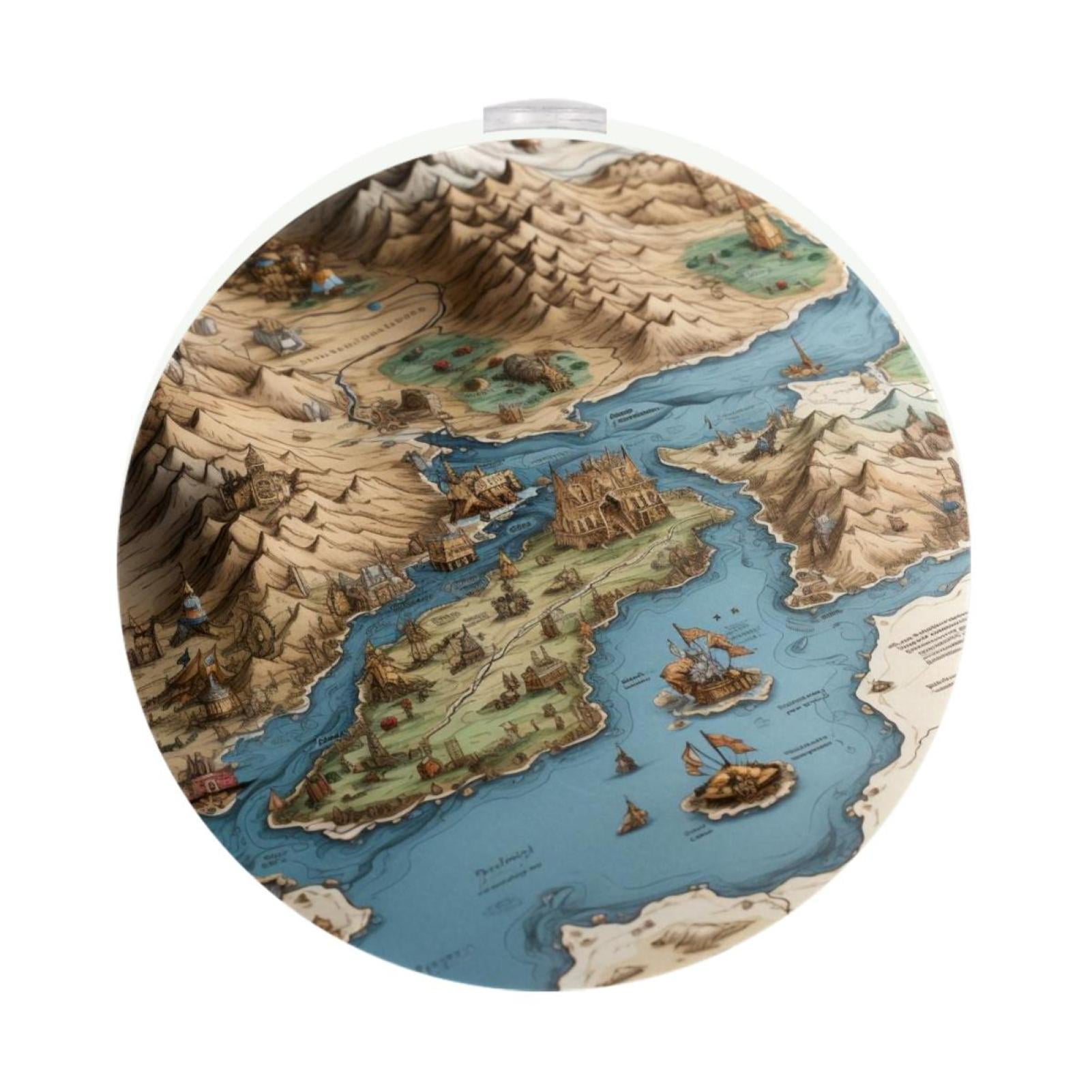 Map Section LED Round Night Light - 2 Pack, Plug-in Motion Sensor Wall ...