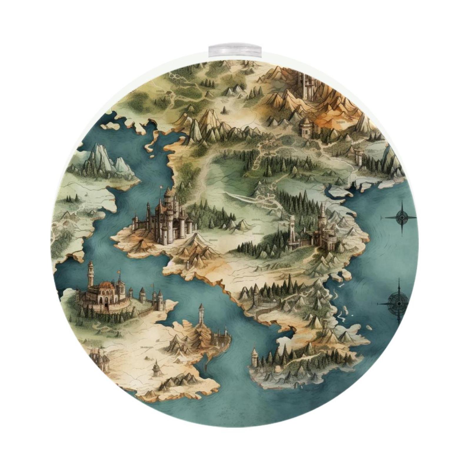 Map Section LED Round Night Light-2PCS: Compact and Energy-Efficient ...