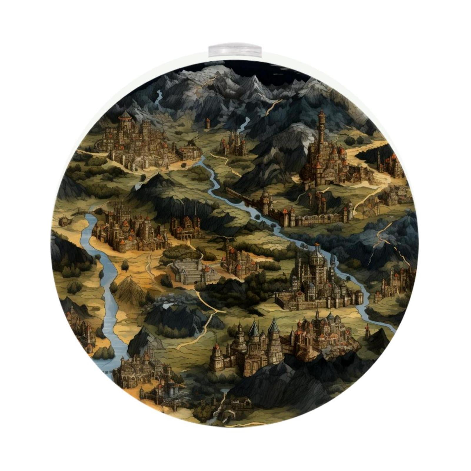 Map Section LED Round Night Light-2PCS: Compact and Energy-Efficient ...