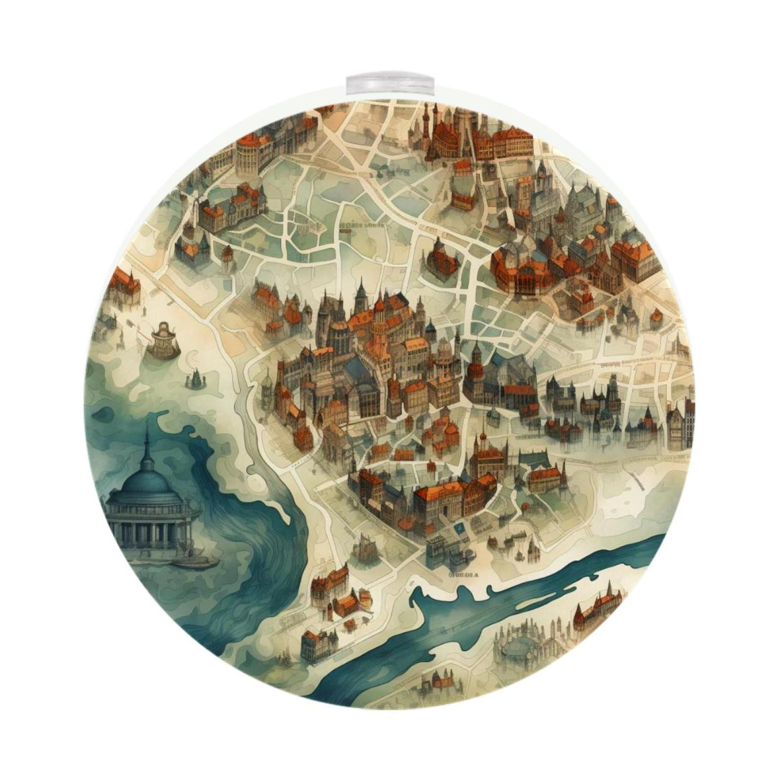 Map Section LED Round Night Light-2PCS: Compact and Energy-Efficient ...