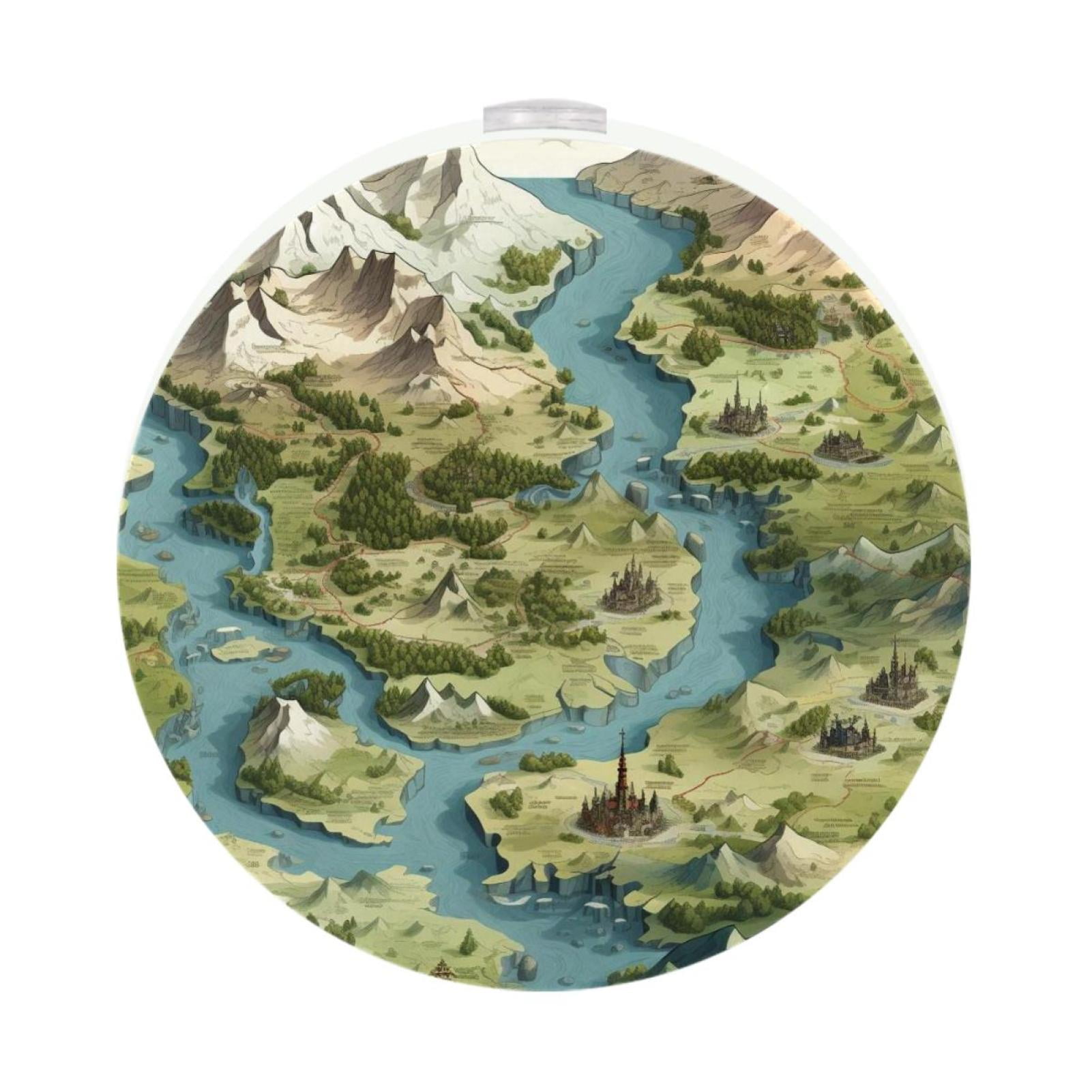 Map Section LED Round Night Light-2PCS, Energy-Efficient Plug-in ...