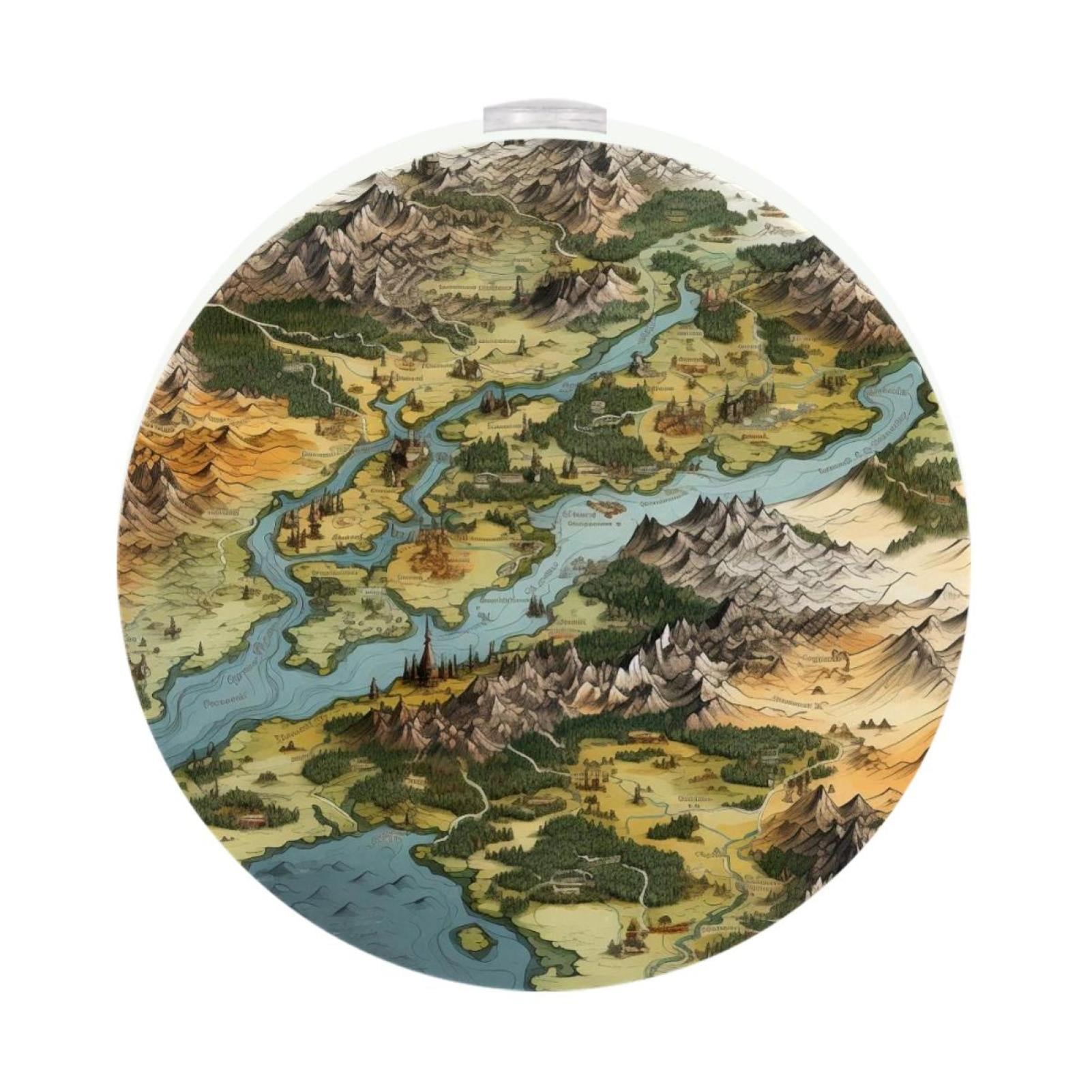 Map Section LED Round Night Light (2PCS) – Energy Efficient Plug-in ...