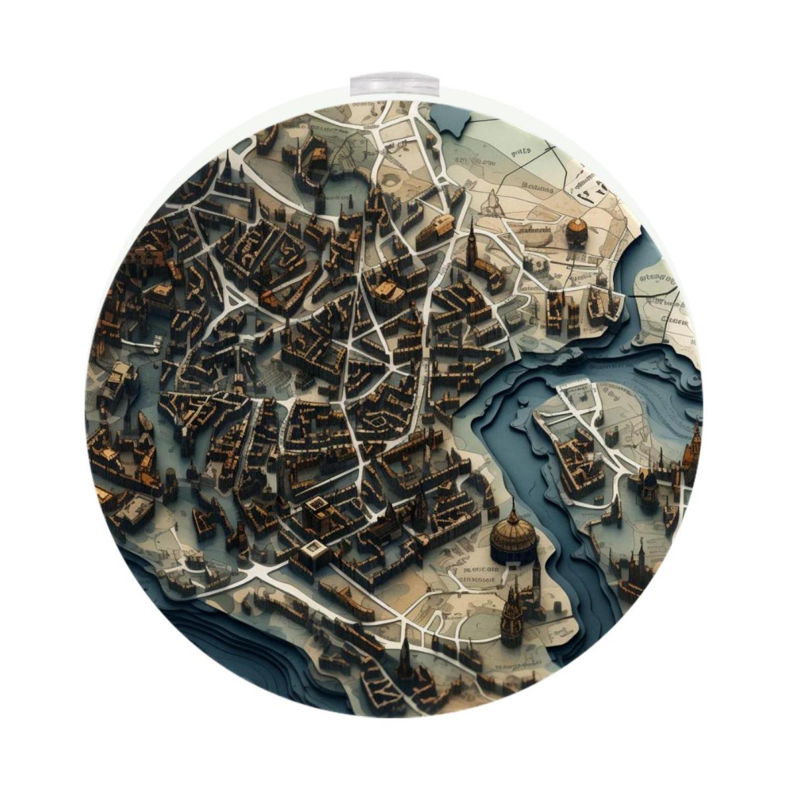 Map Section LED Round Night Light-2PCS - Plug-in Smart Sensor ...