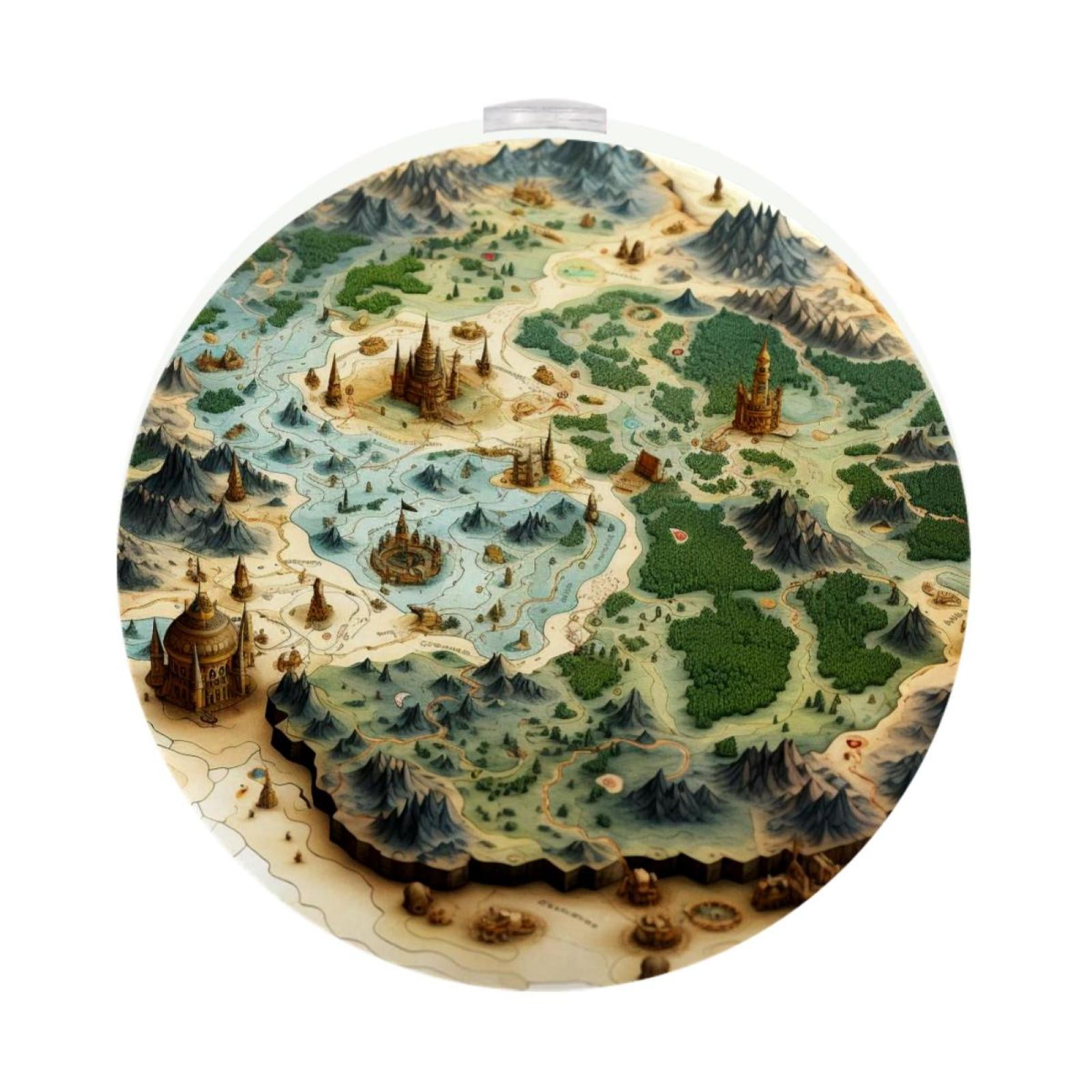 Map Section LED Round Night Light 2PCS - Small Nightlights with Soft ...