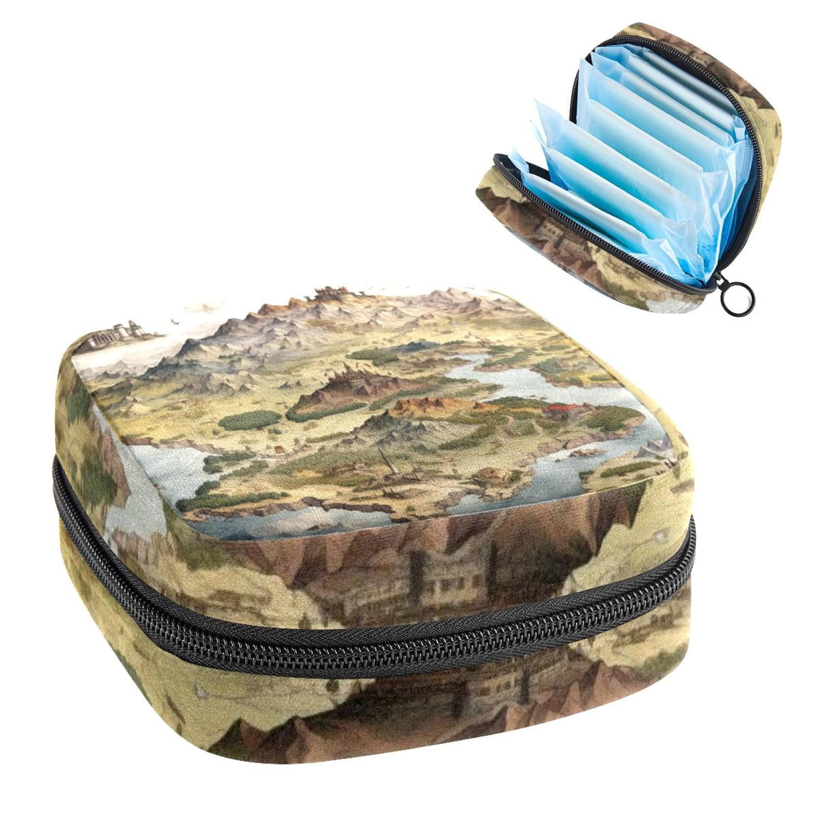Map Section Mini Plush Sanitary Napkin Pouch - Makeup Bag, Period Bags ...