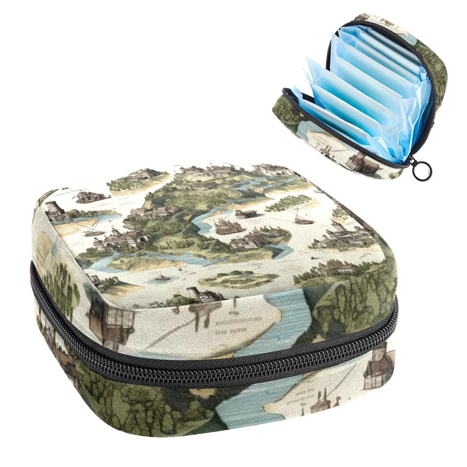 Map Section Period Pouch: Mini Makeup Bag, Storage Bag, Travel Money ...