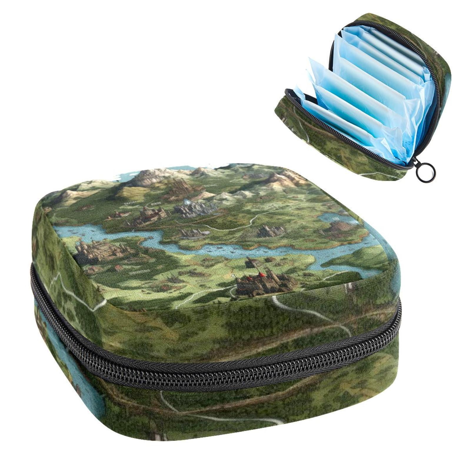 Map Section Sanitary Bags Period Purse Small Storage Bag Organizers ...