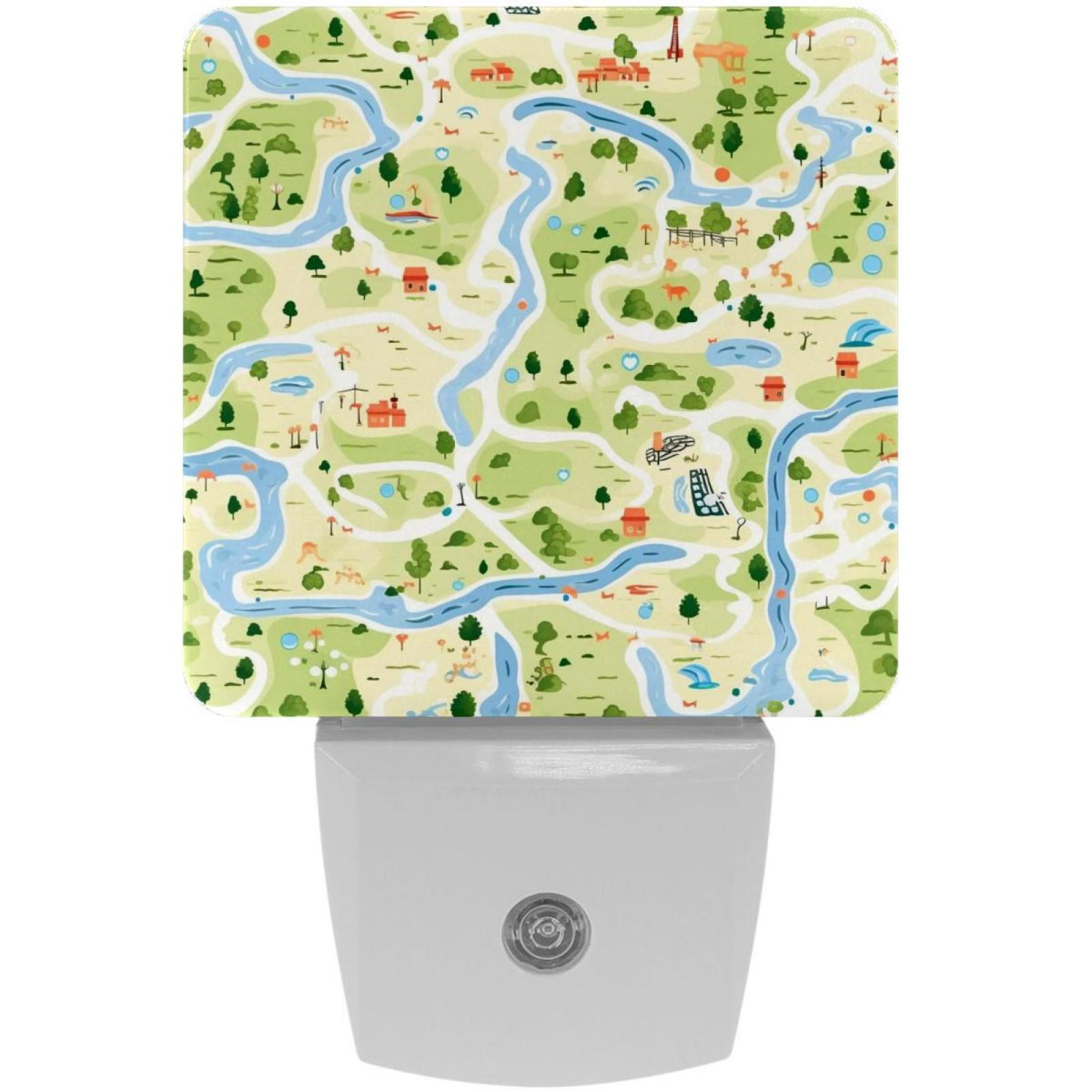Map Square LED Night Lights - Small, Portable, and Energy-Efficient ...