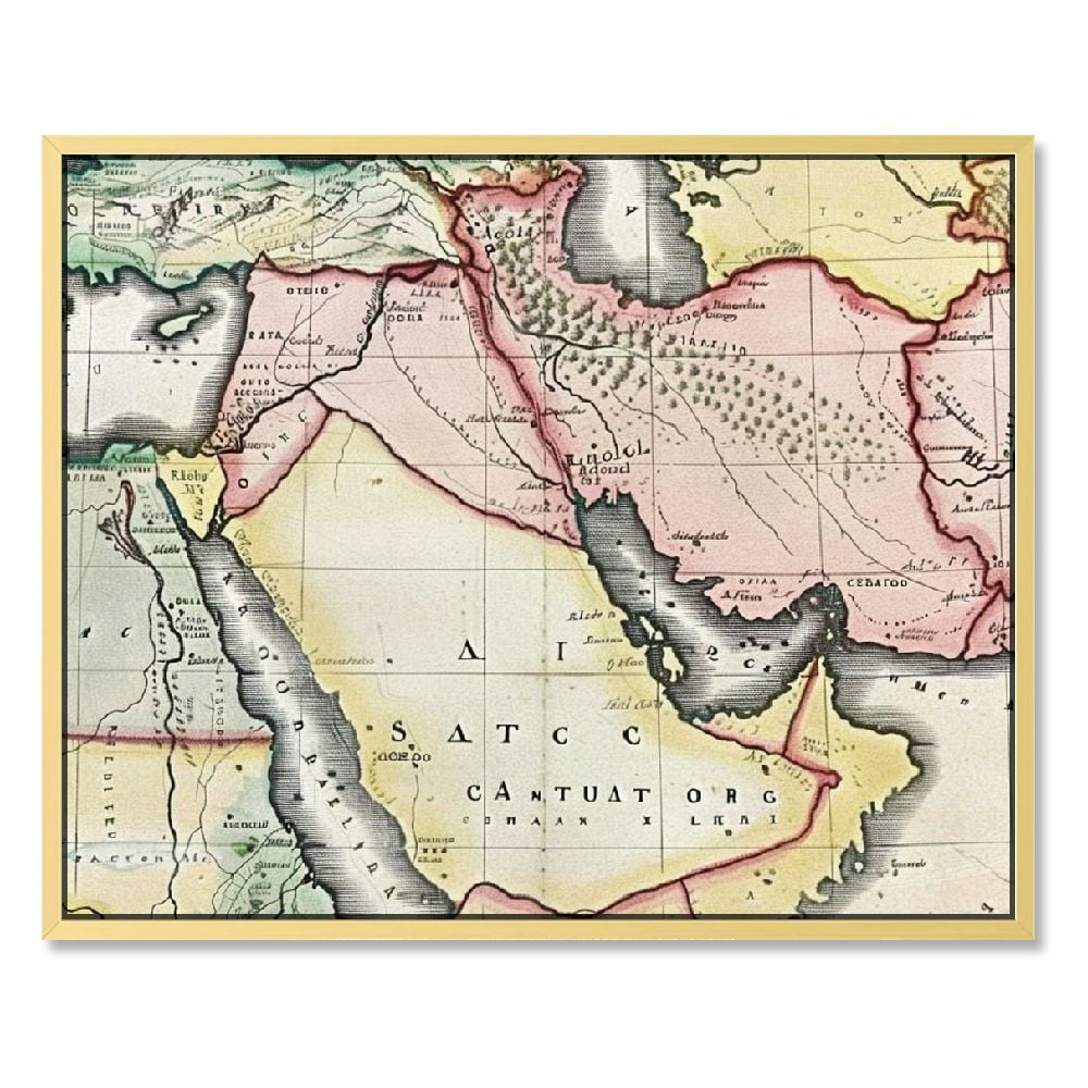 Map Syria Mesopotamia Assyria Vintage Unframed Wall Art Print Poster ...