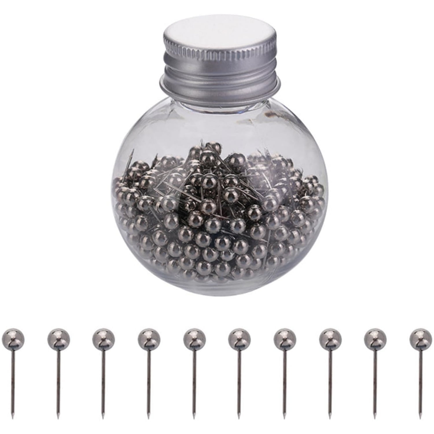 Map Tacks 420 Pcs Small Pins Sewing 0.16 inch (4 mm) Round Head Push ...