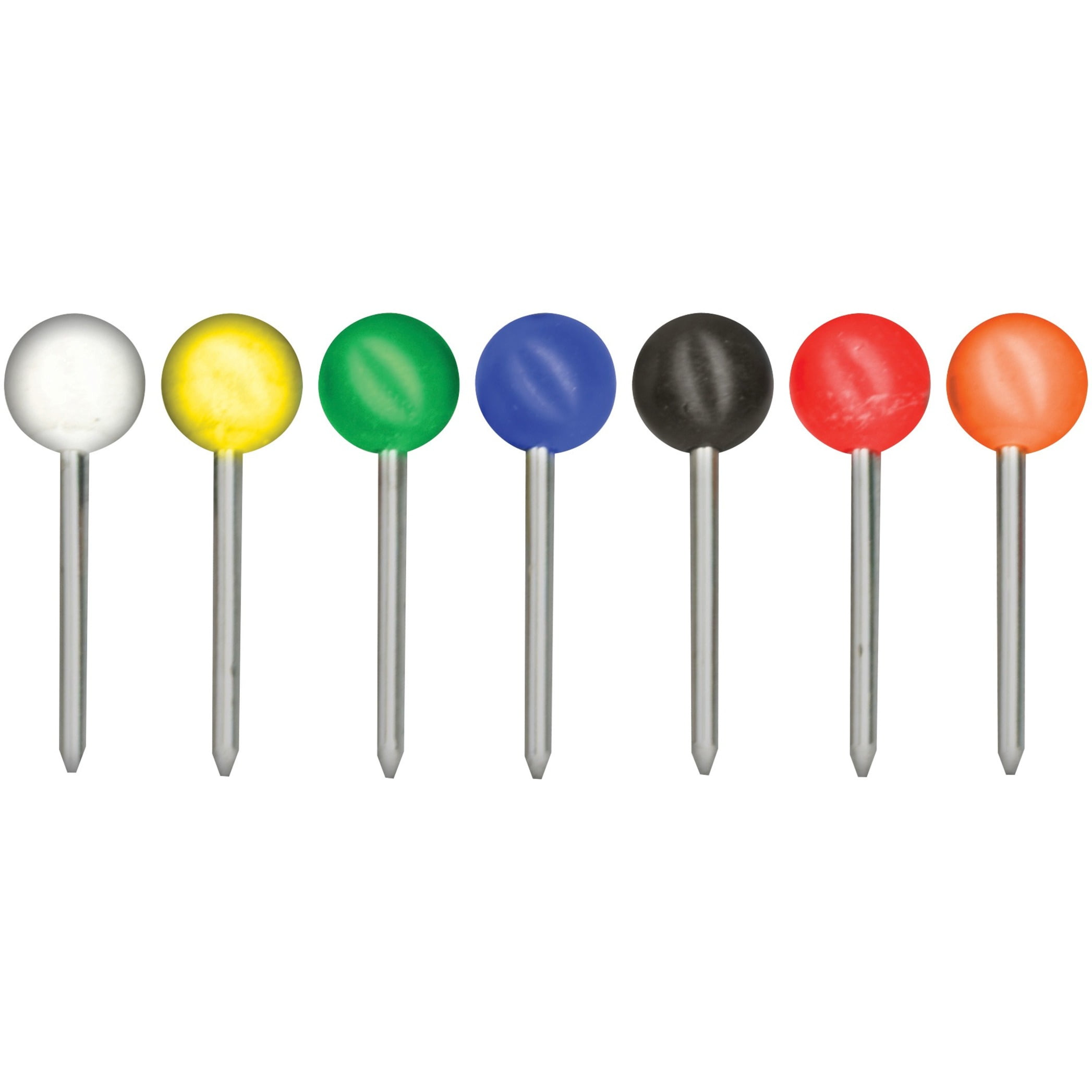 Map Tacks, Plastic, Assorted, 3/8", 100/box | Bundle of 5 Boxes ...