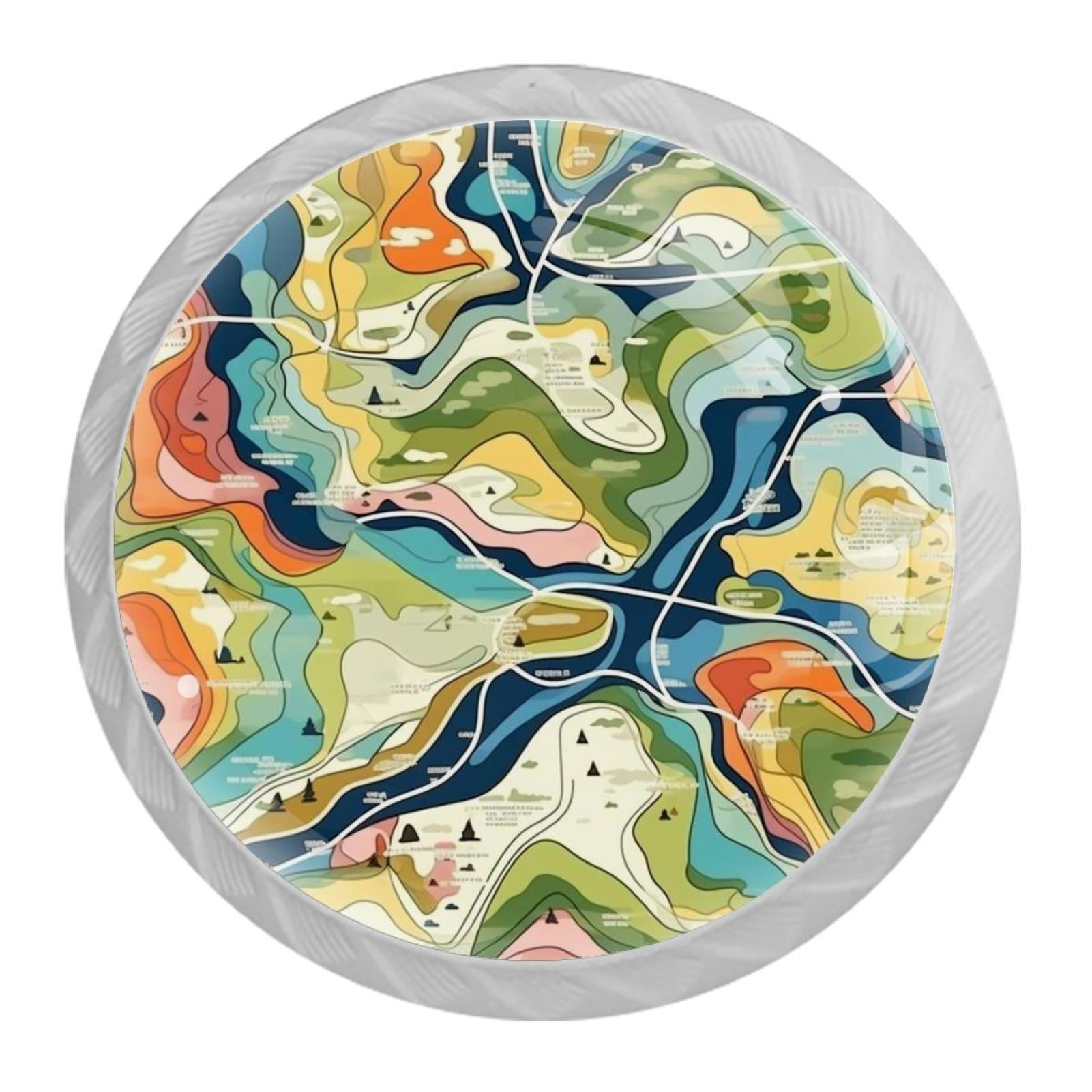 Map Texture Color Custom Drawer Knobs - Transparent Cabinet Knobs ABS ...