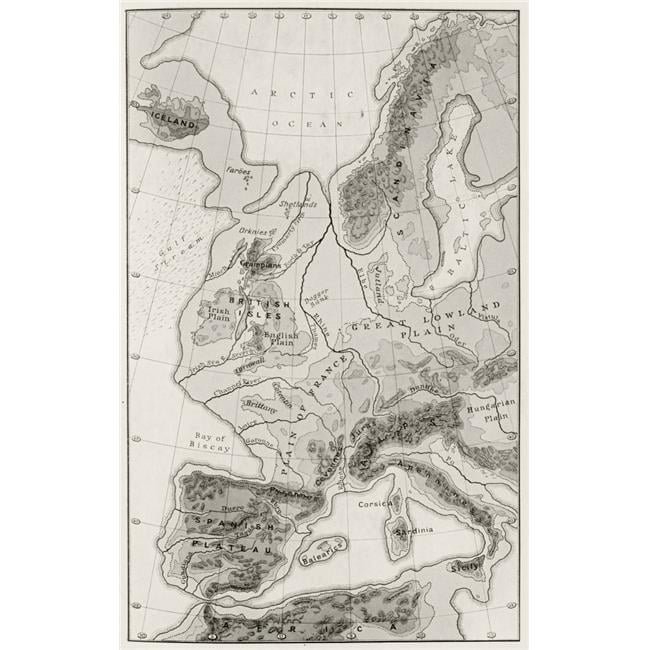 Map of Western Europe During The Third Inter-Glacial Epoch From Ancient ...