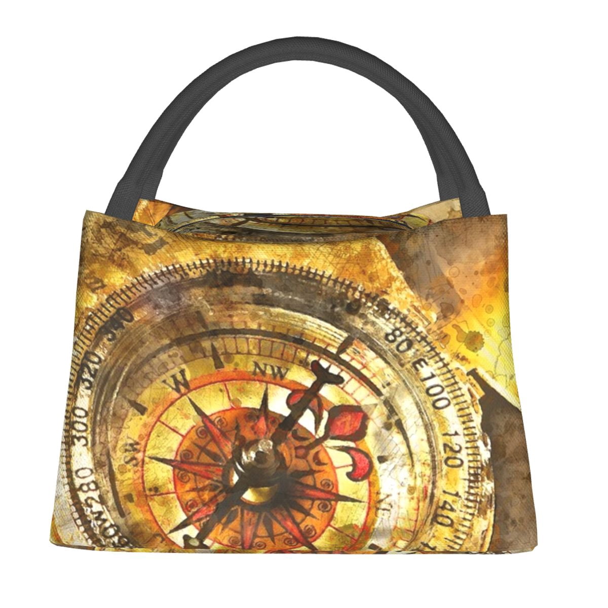 Map With Compass Lunch Bag Viking Symbol Kawaii Lunch Box For Men ...