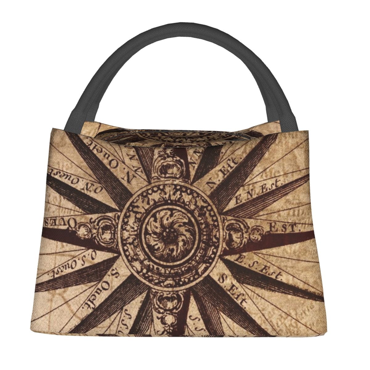 Map With Compass Lunch Bag Viking Symbol Kawaii Lunch Box For Men ...