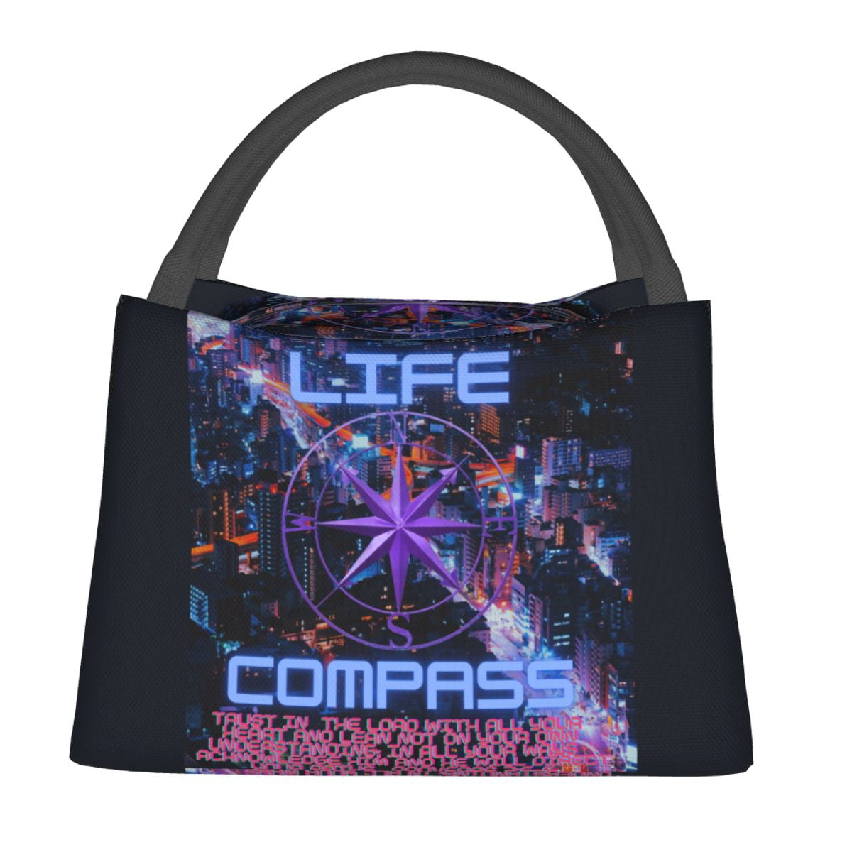 Map With Compass Lunch Bag Viking Symbol Kawaii Lunch Box For Men ...