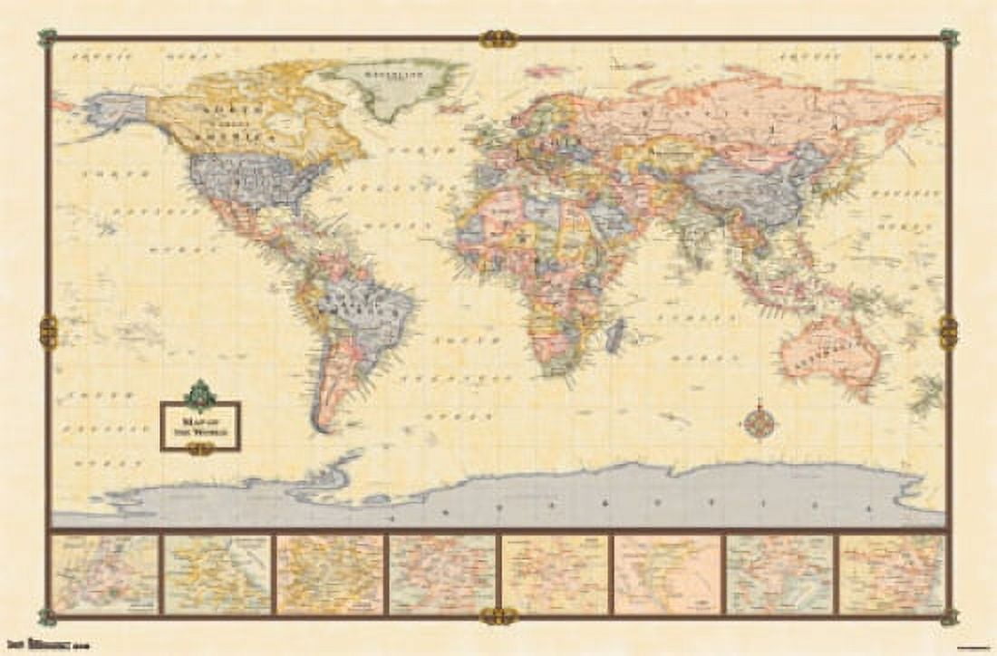 Map - World 13 Poster Print (22 x 34) - Walmart.com