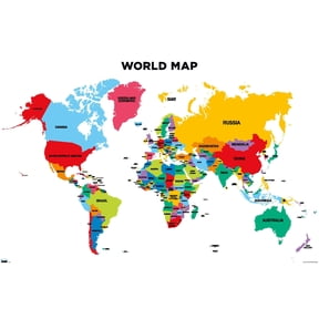 24x36 World Classic Elite Wall Map Mural Poster - Folded - Walmart.com