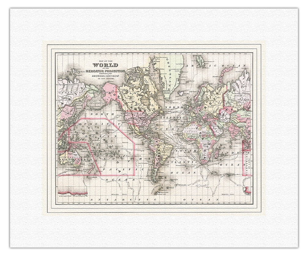 Map of the World - On the Mercator Projection - Exhibiting the American ...