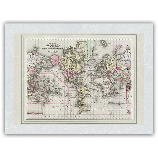 Map of the World - On the Mercator Projection - Exhibiting the American ...