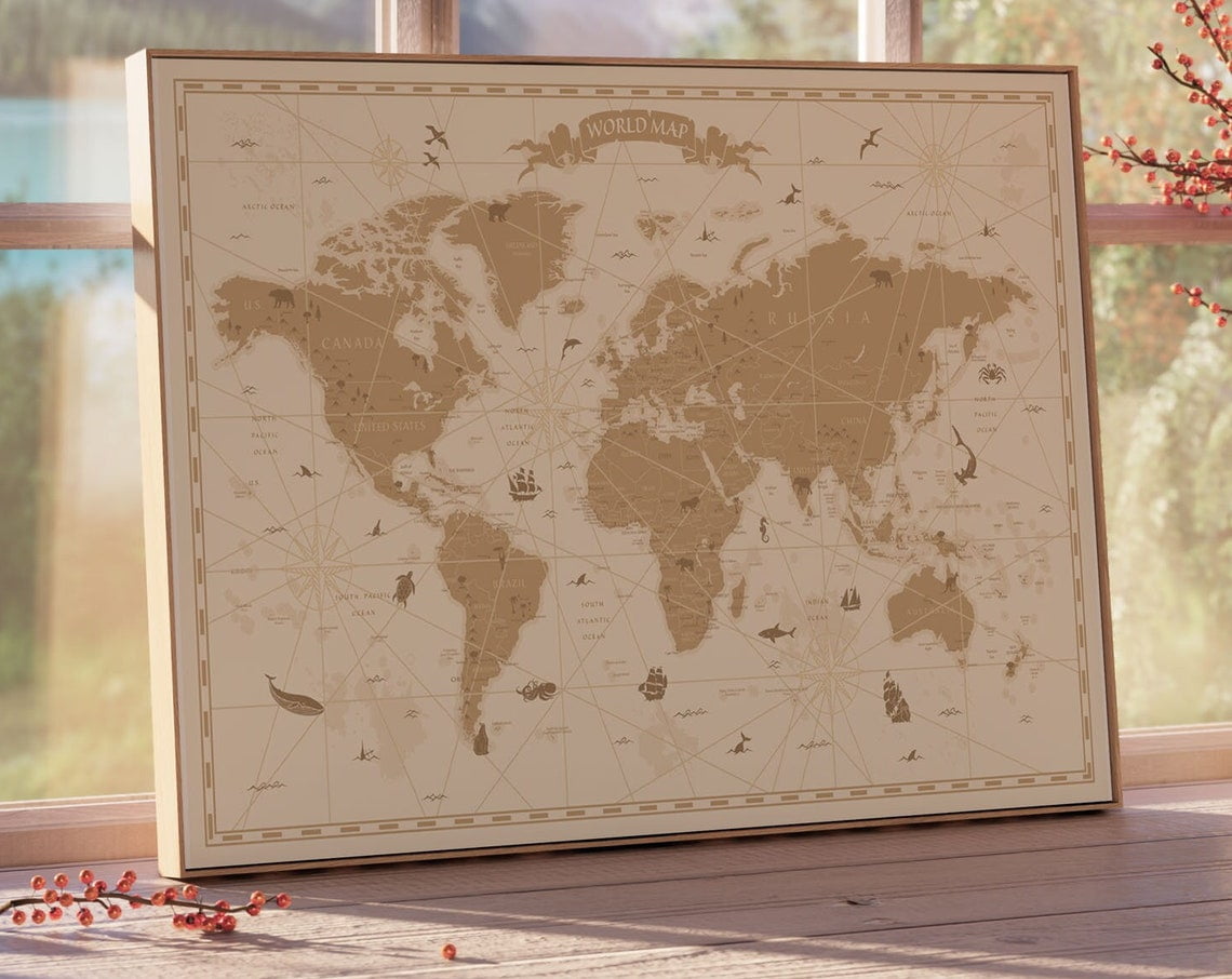 A Map Of The World Poster, Poster Print, Wall Decor, World Map ...