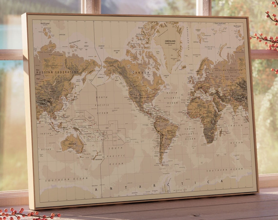 A Map Of The World Poster, Poster Print, Wall Decor, World Map ...