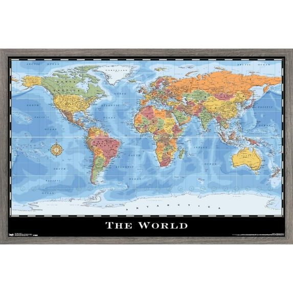 Map - World Poster - Walmart.com
