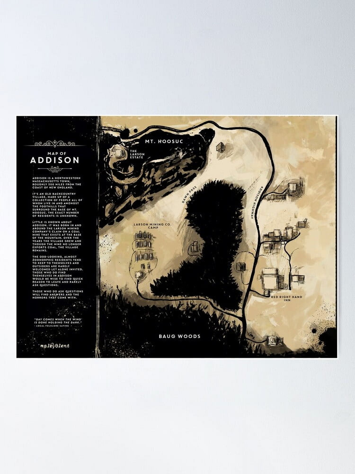 Map of Addison Poster - Walmart.com