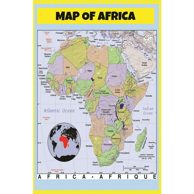 Map of Africa - Laminated Wall Map Poster Print Perfect for Classrooms and Homes - Vivid Imagery ...