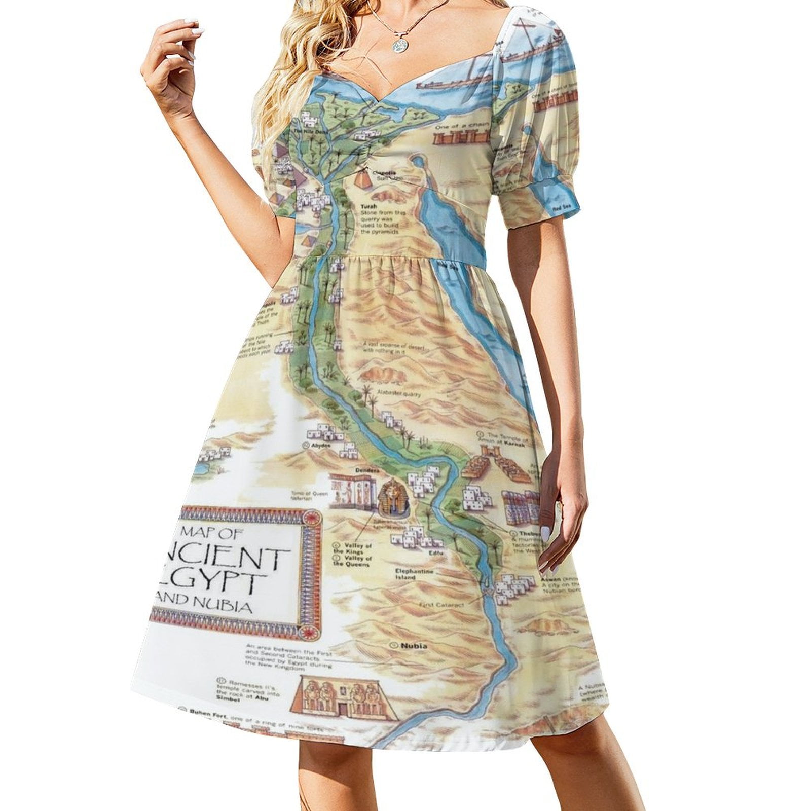 Map of Ancient Egypt and Nubia Dress dresses ladies 2024 summer women ...