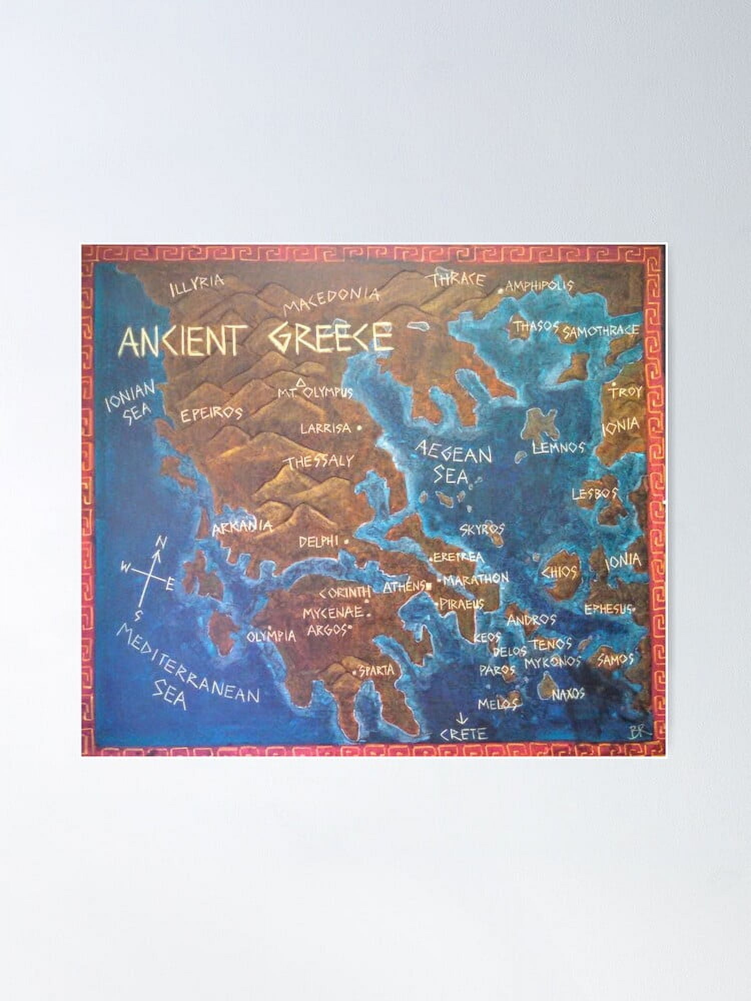 Map of Ancient Greece Poster - Walmart.com
