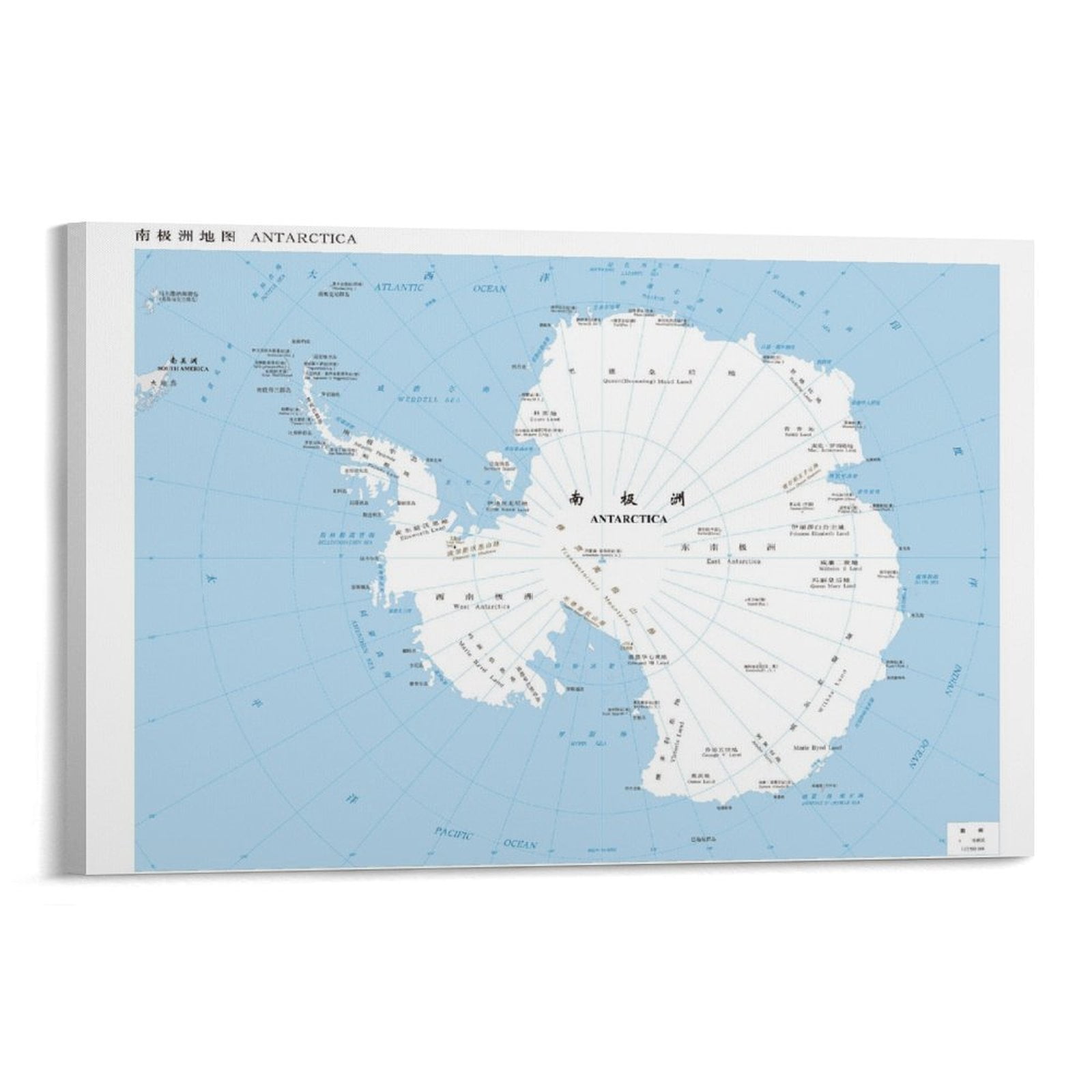 Map of Antarctica Picture Print Wall Art Poster Painting Canvas Posters ...