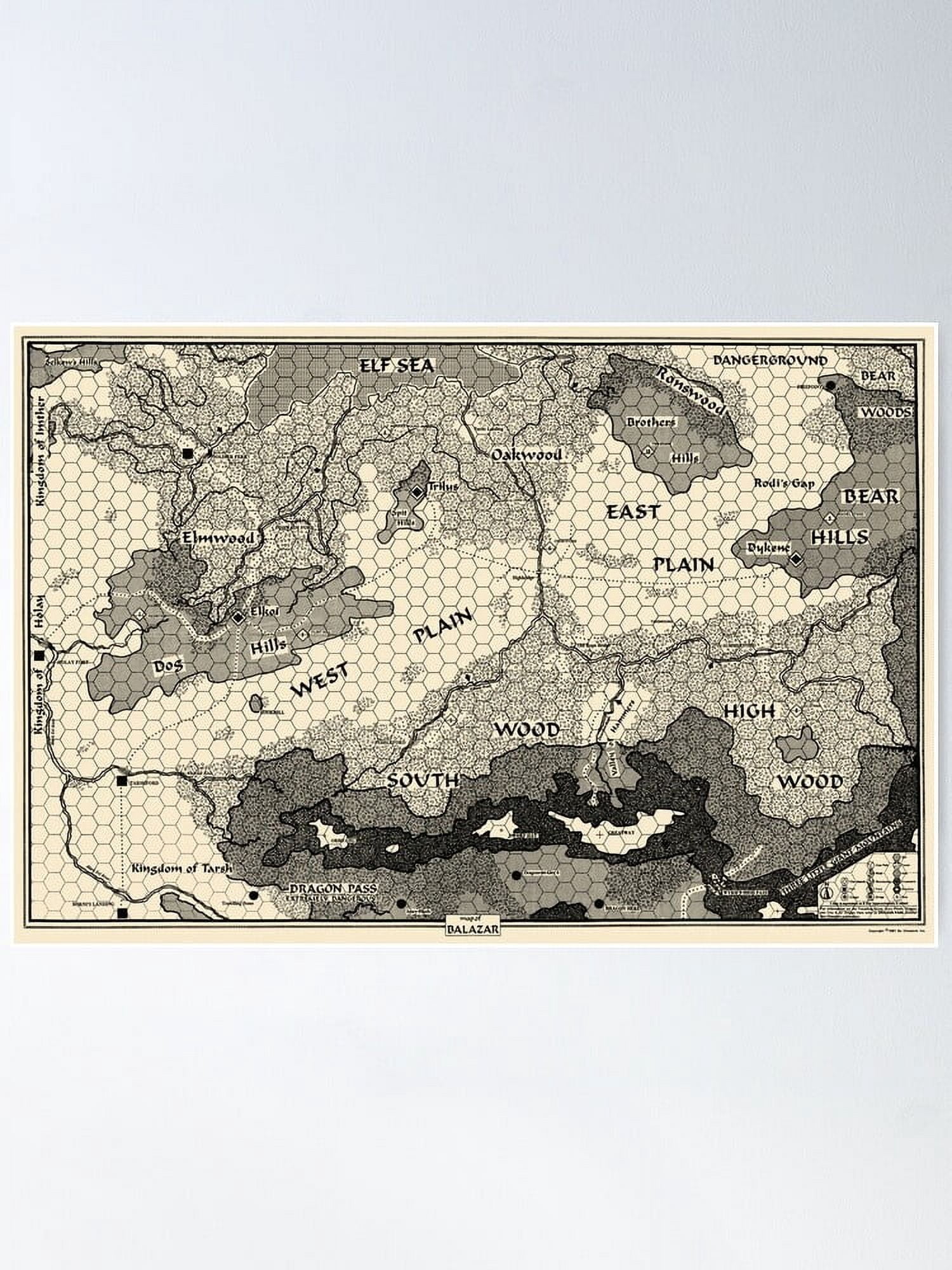 Map of Balazar (Griffin Mountain) Poster - Walmart.com