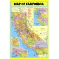 Map of California Style 3 - Glossy Heavy Paper Wall Map Poster Print Perfect for Classrooms and ...