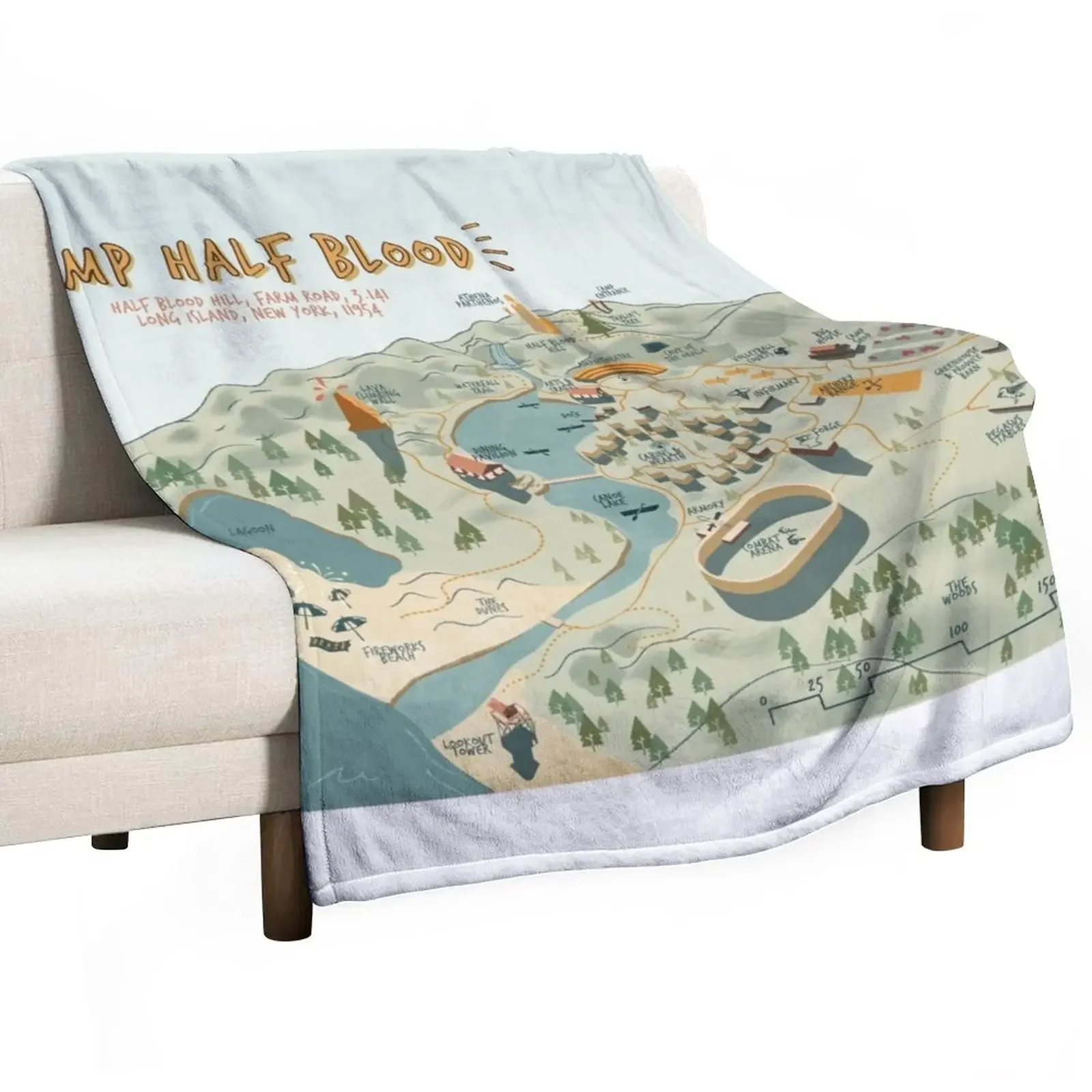Map of Camp Half Blood Throw Blanket Blankets For Baby Single Blankets ...
